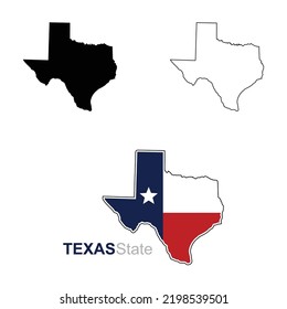 Set Texas Map Vector Solid Black Stock Vector (Royalty Free) 2198539501 ...
