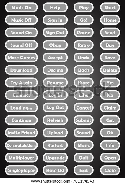 Set Text Buttons Cartoon Style 2d Stock Vector (Royalty Free) 701194543 ...