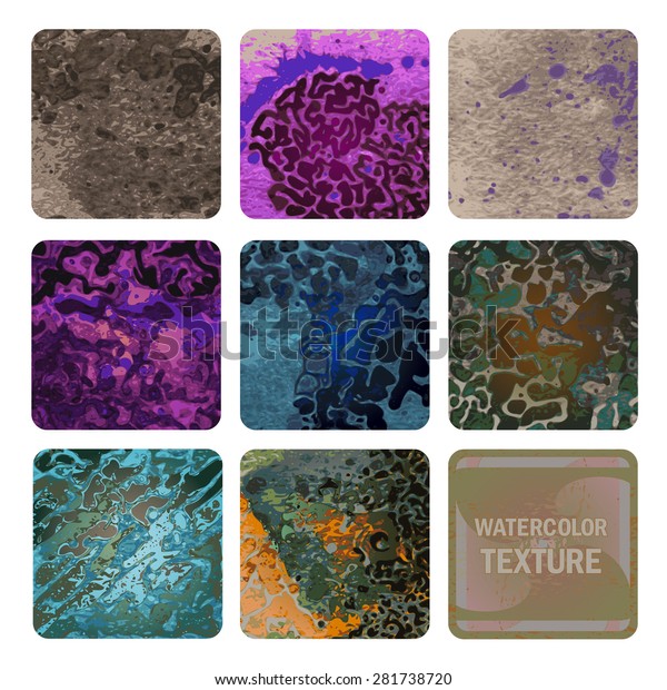 Set Texture Stone Watercolor Technique Color Stock Vector (Royalty Free ...