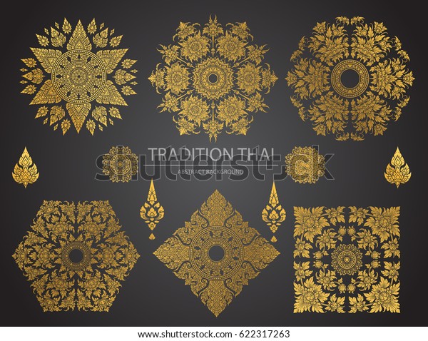 Set Thai Art Element Decorative Motifs Stock Vector (Royalty Free ...