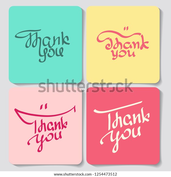 Set Thank You Design Elements Vector Stock Vector (Royalty Free ...