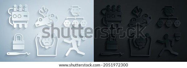 Set Thief Surrendering Hands Mafia Lock Stock Vector (Royalty Free ...