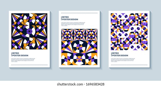 Set Three Abstract Retro Style Covers Stock Vector (Royalty Free ...