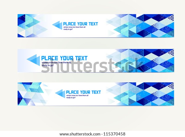 Set Three Banners Blue Triangle Header: เวกเตอร์สต็อก (ปลอดค่าลิขสิทธิ์ ...