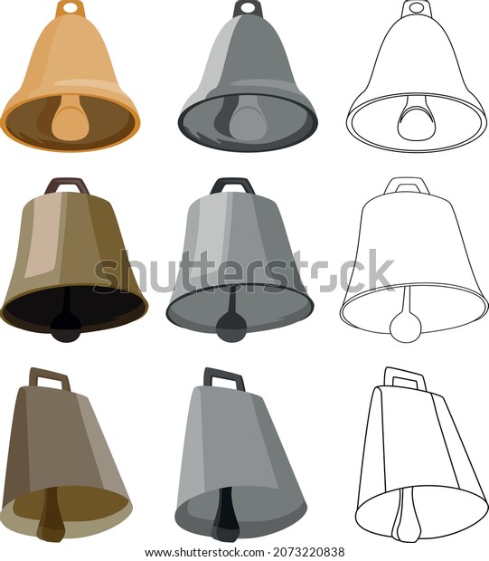 Set Three Bells Different Colors Vector Stock Vector (Royalty Free ...
