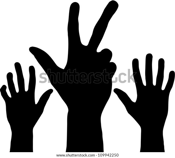 Set Three Black Hand Silhouette Stock Vector (Royalty Free) 109942250 ...