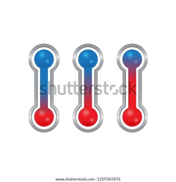 Set Three Color Thermometer Icons Varying Stock Vector (Royalty Free ...