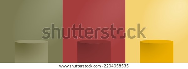 Set Three Colorful Pillars 3d Rendered Stock Vector (Royalty Free ...