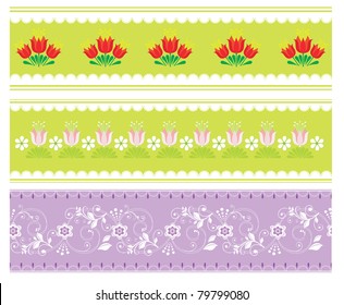 Set Three Decorative Strips Stock Vector (Royalty Free) 79799080
