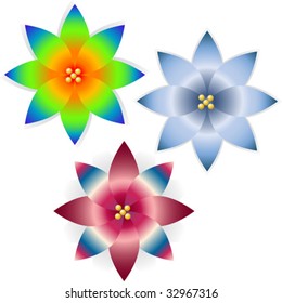 Set Three Flowers Stock Vector (Royalty Free) 32967316 | Shutterstock