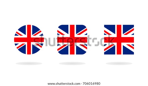 Set Three Form Union Jack Vector Stock-vektor (royaltyfri) 706016980