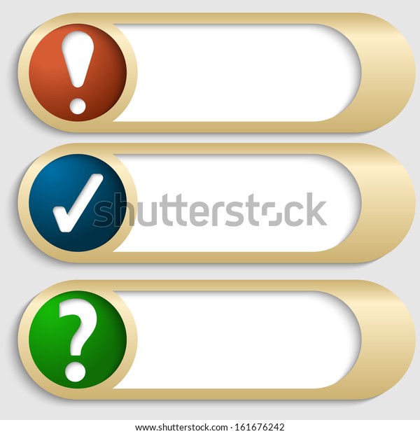 Set Three Golden Buttons Marks Stock Vector (Royalty Free) 161676242 ...
