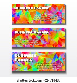 Set Three Horizontal Business Banners Templates Stock Vector (Royalty ...