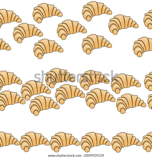Set Three Horizontal Croissant Borders Simple: เวกเตอร์สต็อก (ปลอดค่า ...