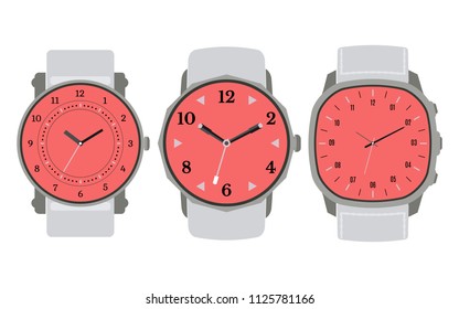 Set Three Mechanical Watches Vector Illustration Stock Vector (Royalty ...