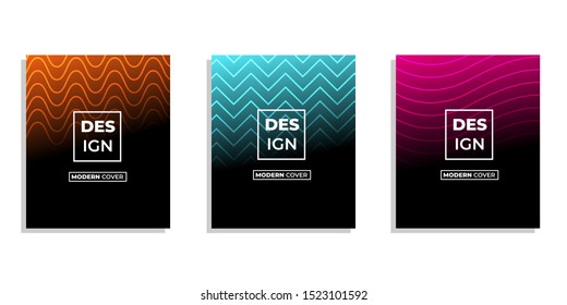 Set Three Modern Cover Design Line Stock Vector (Royalty Free ...