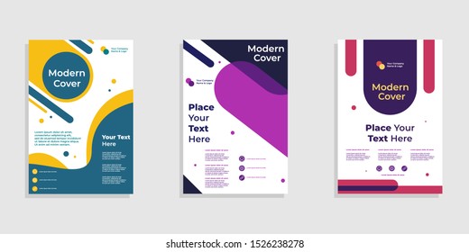 Set Three Modern Cover Design Artsy Stock Vector (Royalty Free ...