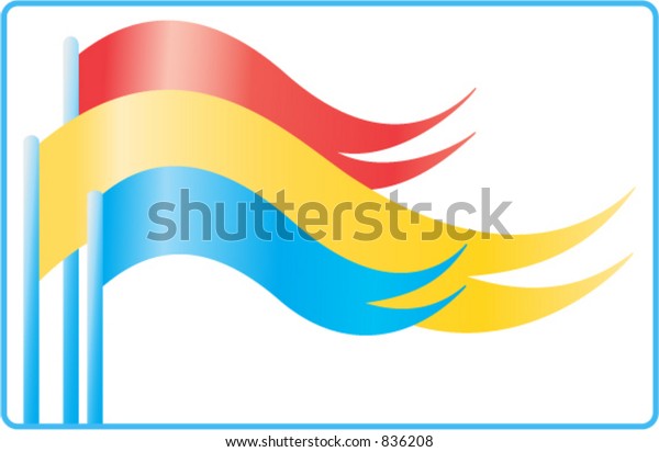 Set Three Pennant Flags Wave Stock Vector (Royalty Free) 836208 ...