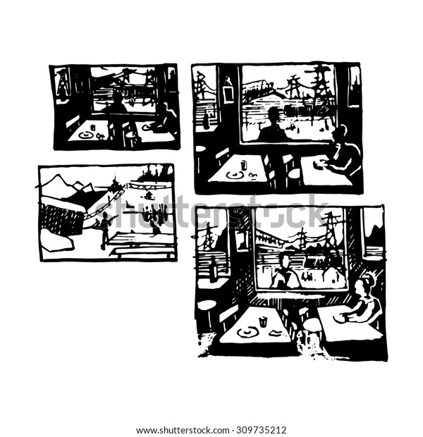 Set Three Sketch Vector Illustration Stock Vector (Royalty Free ...