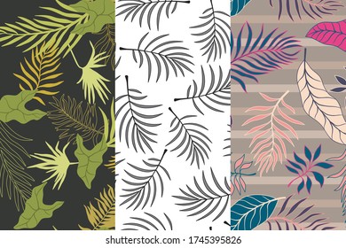 Se compone de tres telares tropicales: vector de stock (libre de ...