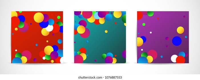 Set Three Vector Colorful Banner Circles Stock Vector (Royalty Free ...