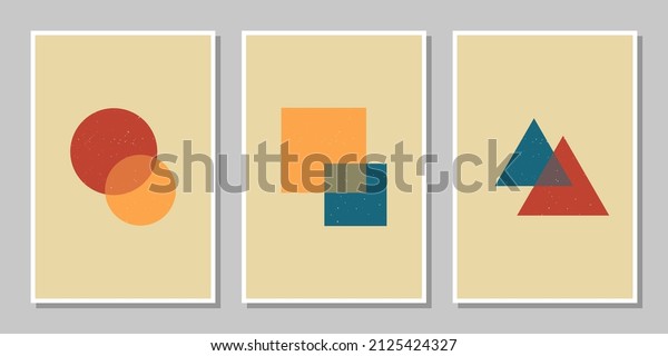 Set Three Vintage Geometric Shapes Wall Stock Vector (Royalty Free ...