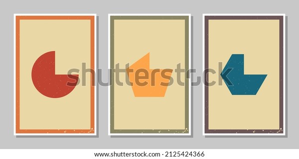 Set Three Vintage Geometric Shapes Wall Stock Vector (Royalty Free ...