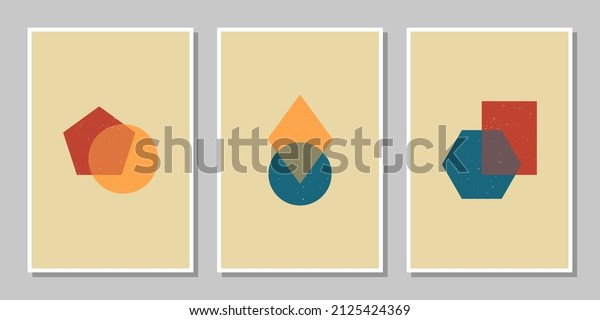 Set Three Vintage Geometric Shapes Wall Stock Vector (Royalty Free ...