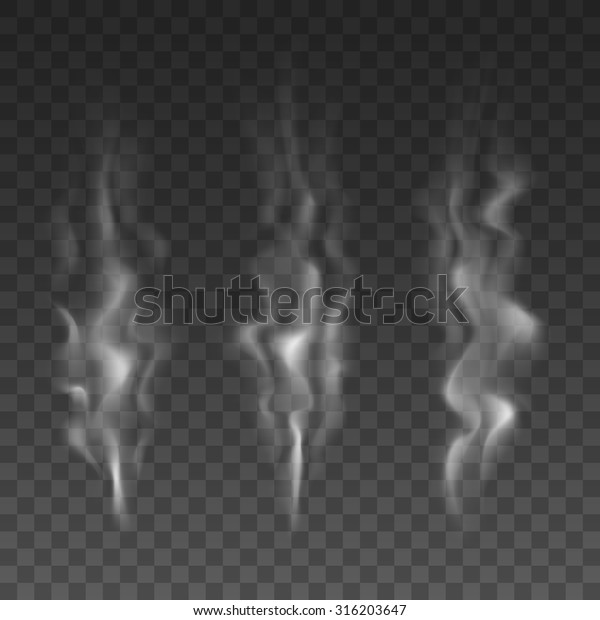 Set Three White Smoke Waves Isolated Stock Vector (Royalty Free ...