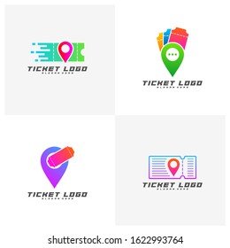 Set Ticket Center Logo Template Design Stock Vector (Royalty Free ...