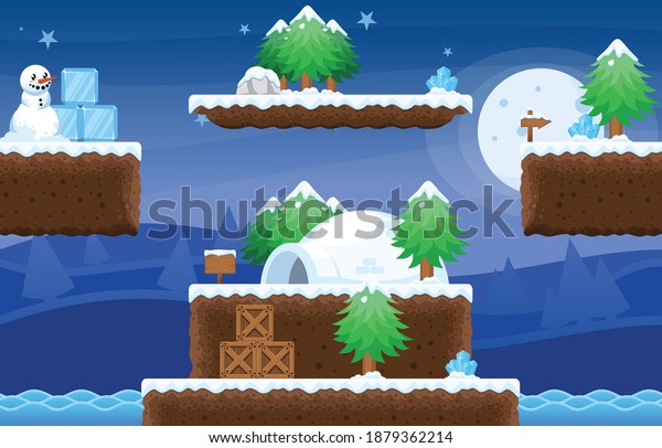 Set Tiles Winter Snow Theme Create Stock Vector (Royalty Free ...