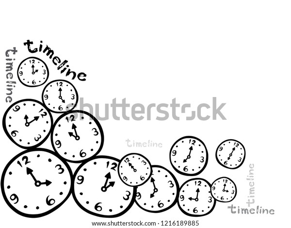 Set Time Drawing Style Cartoon Clocks Stock Vector (Royalty Free ...