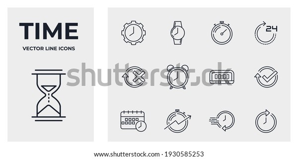 Set Time Icon Time Pack Symbol Stock Vector (Royalty Free) 1930585253 ...