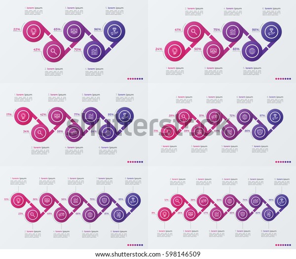 Set Timeline Infographic Designs Ellipses Vector Stock Vector (Royalty ...