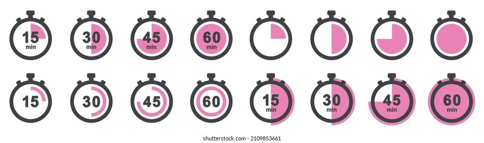 Set Timer Icons Stopwatch Stock Vector (Royalty Free) 2109853661 ...