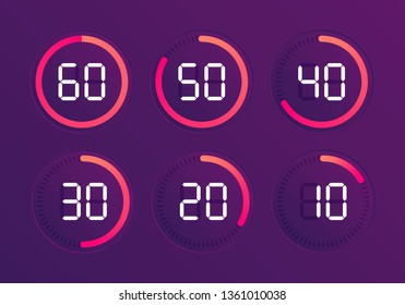 Set Timers Sign Icon Set Vector Stock Vector (Royalty Free) 1361010038 ...
