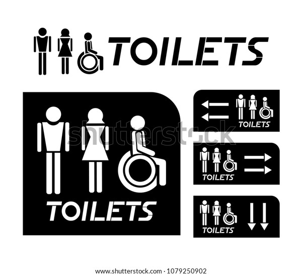 Set Toilets Symbols Stock Vector (Royalty Free) 1079250902 | Shutterstock