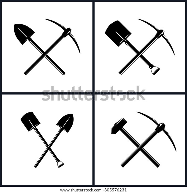 Set Tools Excavation Percussion Works Isolated Stock Vector (Royalty ...