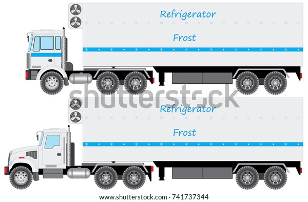Set Trailers Refrigerators Freezing Delivery Quickly Stock Vector ...