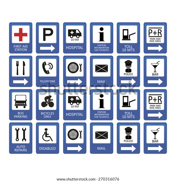 Set Transit Signals On White Background Stock Vector (Royalty Free ...