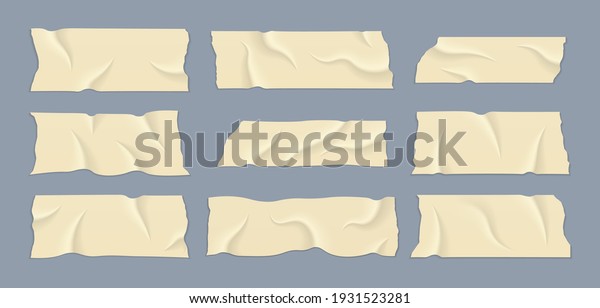 Set Transparent Adhesive Tape Beige Adhesive Stock Vector (Royalty Free ...