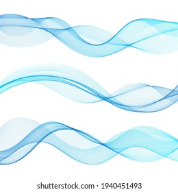 Set Transparent Blue Horizontal Waves On Stock Vector (Royalty Free ...