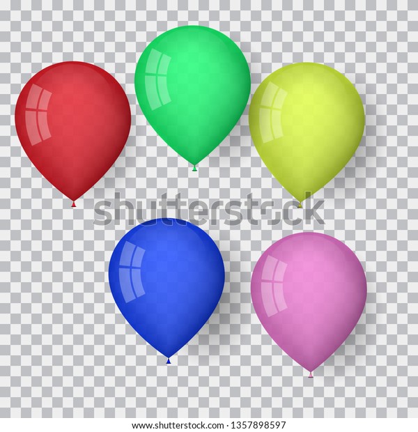 Set Transparent Bright Balloons Stock Vector (Royalty Free) 1357898597