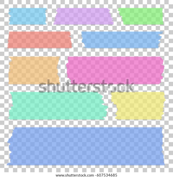 Set Transparent Different Colors Sticky Banners Stock Vector (Royalty ...