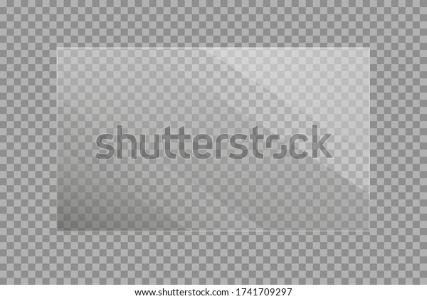 Set Transparent Shiny Glass Plates Clear Stock Vector (Royalty Free ...