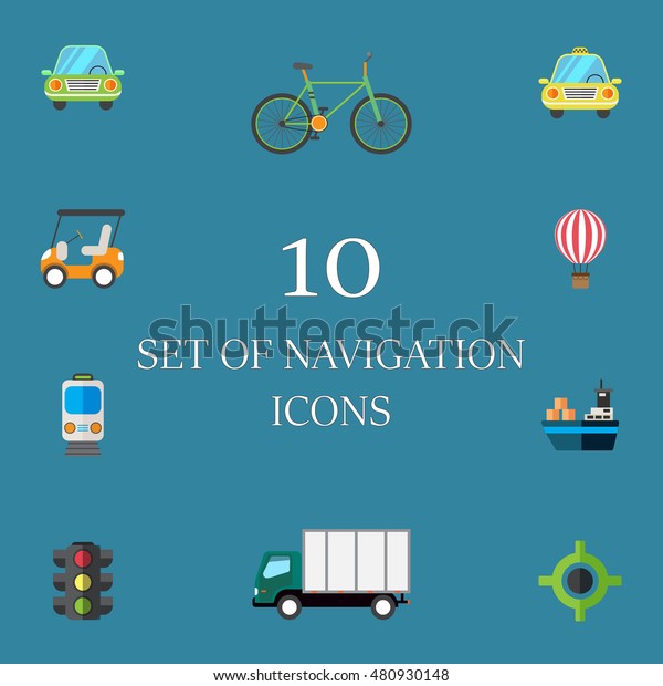 Set Transport Vector Icons Stock Vector (Royalty Free) 480930148 ...