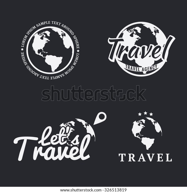 Set Travel Icons Logos Emblems Labels Stock Vector (Royalty Free ...