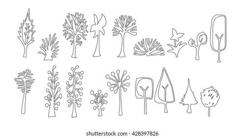 Set Tree Doodles Stock Vector (Royalty Free) 428397826 | Shutterstock