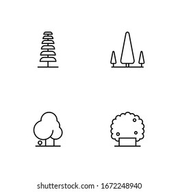 Set Tree Icons On White Background Stock Vector (Royalty Free ...