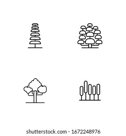 Set Tree Icons On White Background Stock Vector (Royalty Free ...